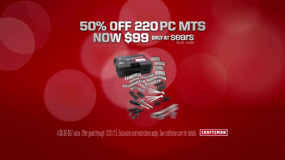 Craftsman 220 Piece Mechanics Tool Set TV Spot - iSpot.tv