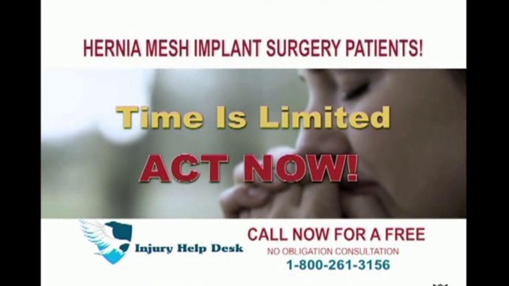 Injury Help Desk TV Commercial, 'Hernia Mesh Implant Surgery' - iSpot.tv