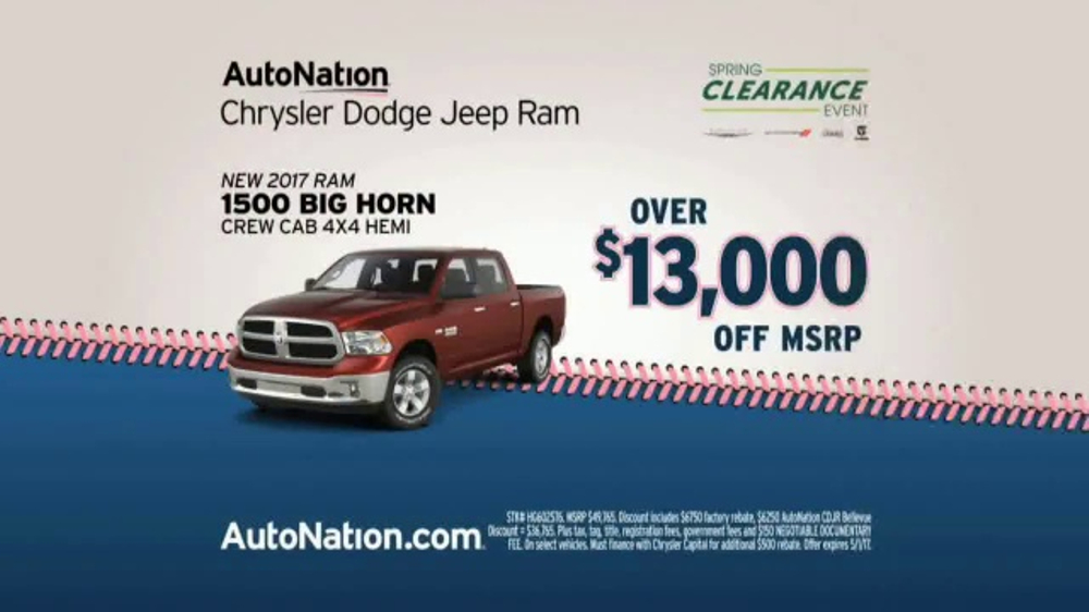 AutoNation Big Hit Event TV Commercial, '2017 Ram 1500' - iSpot.tv
